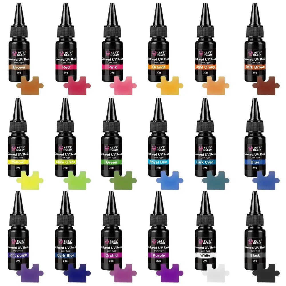 Colorful UV Resin Kit Epoxy Clear for Crafts Jewelry Making Decoration ...