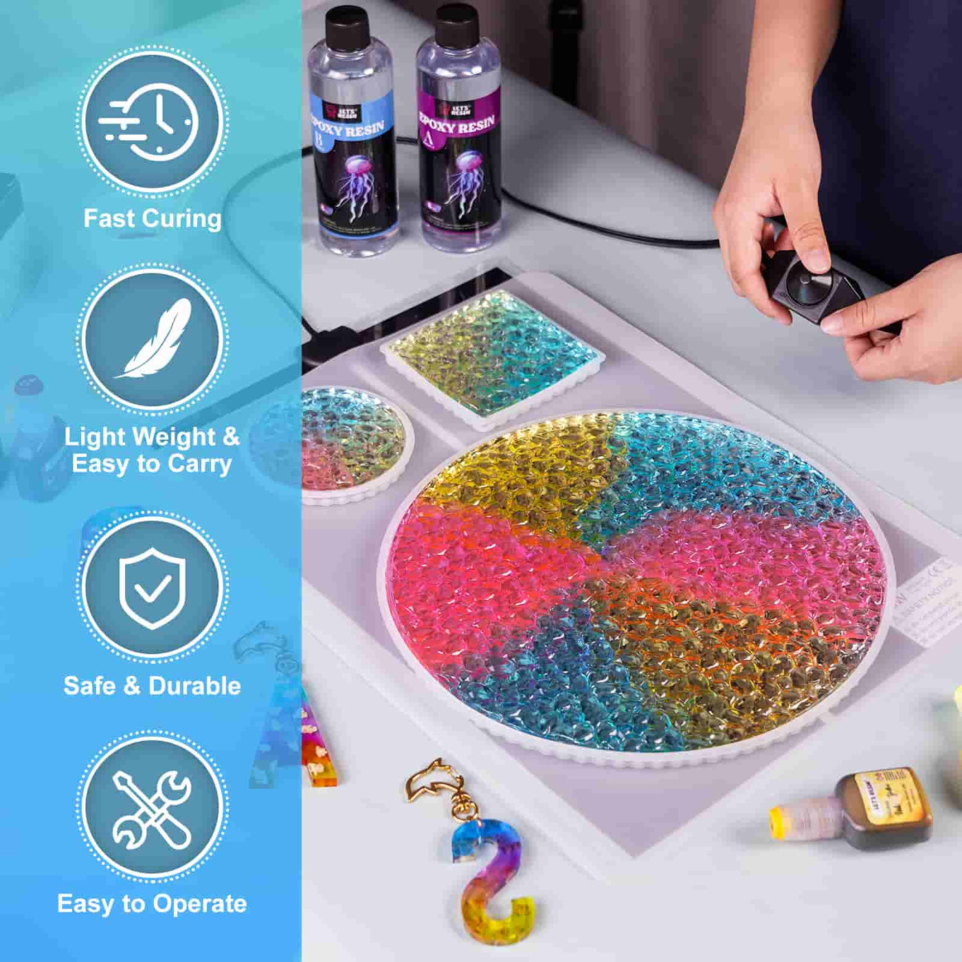 LET'S RESIN Resin Jewelry Making Kit,73Pcs Keychain Making Supplies ...